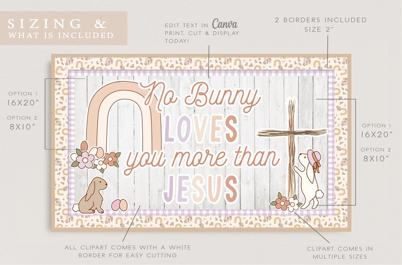 Boho Bulletin Board Kit, Spring Classroom Decor | Easter Bulletin Board ...