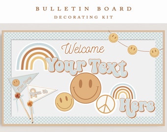 Boho Bulletin Board Kit Retro Classroom Decor Groovy | Etsy