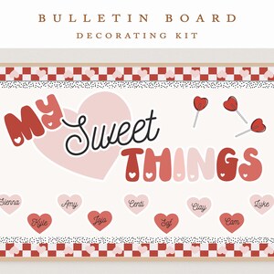 Boho Bulletin Board Kit, Retro Classroom Decor Valentine Bulletin Board ...