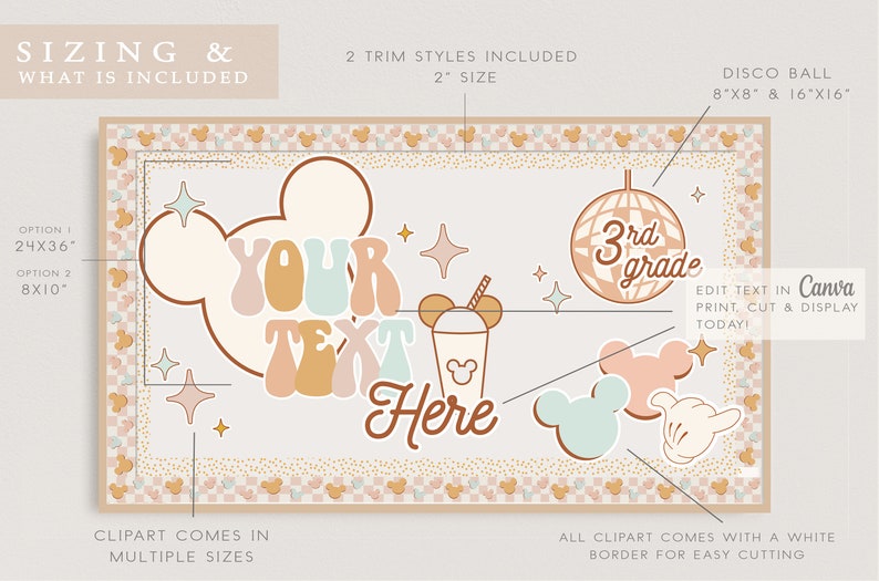 Magical Bulletin Board Kit Mouse Classroom Decor Retro - Etsy