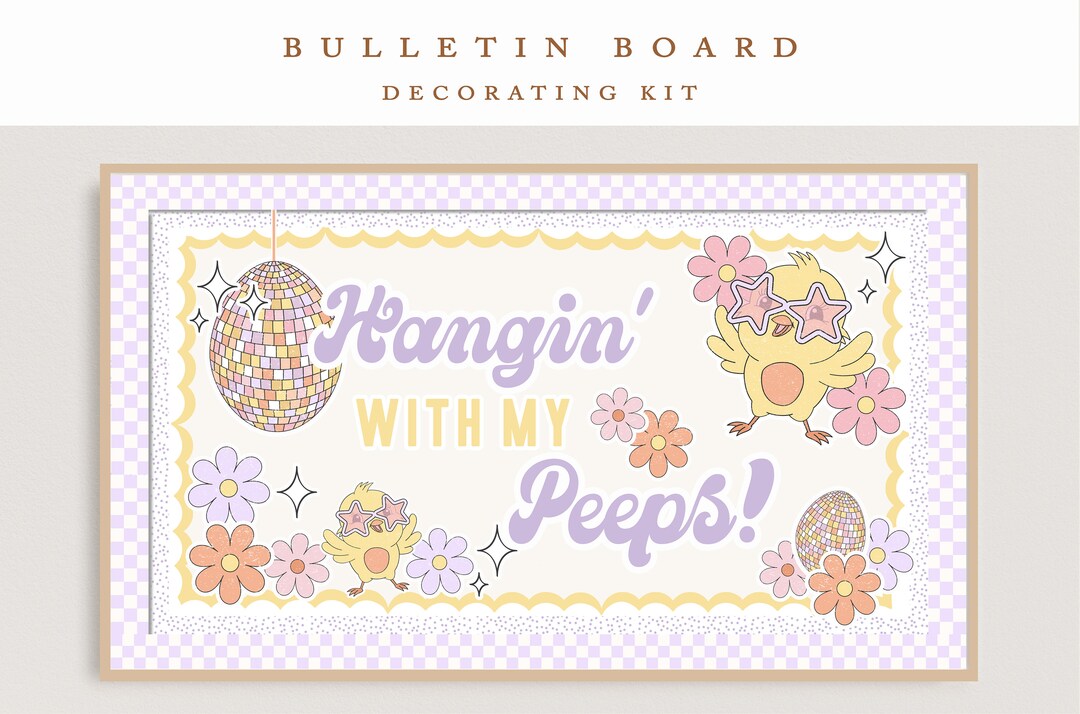 Easter Peeps Bulletin Board Kit, Spring Classroom Decor | Easter ...