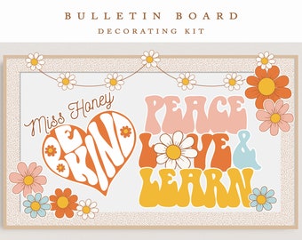 Boho Bulletin Board Kit Retro Classroom Decor Groovy | Etsy