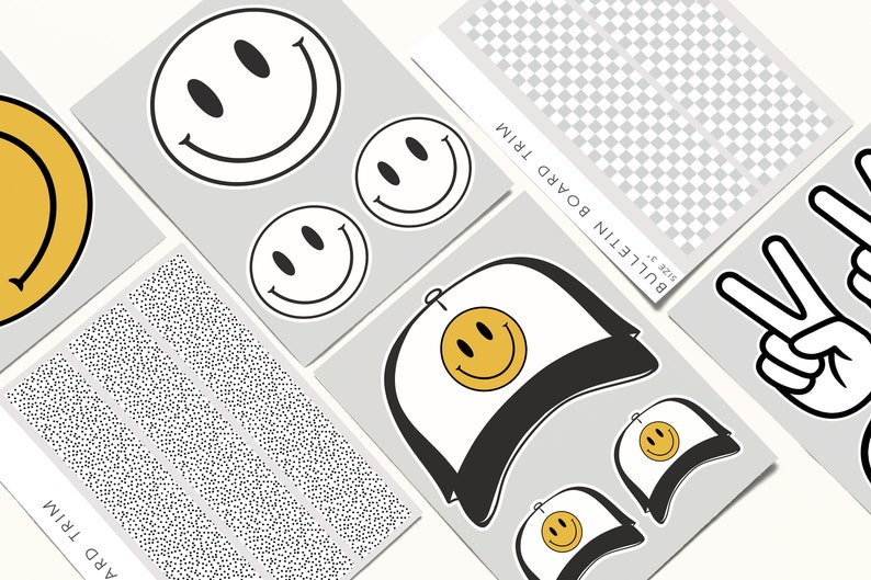 Smiley Face Bulletin Board Kit Smile Classroom Decor Happy - Etsy