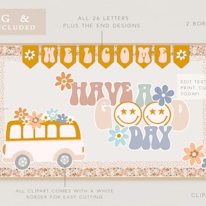 Boho Bulletin Board Kit, Retro Classroom Decor | Groovy Classroom - Etsy