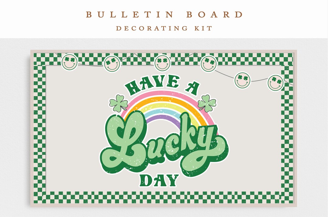 St. Patrick's Day Bulletin Board Kit, Boho Classroom Decor - Etsy