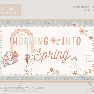 Boho Bulletin Board Kit, Spring Classroom Decor | Easter Bulletin Board ...