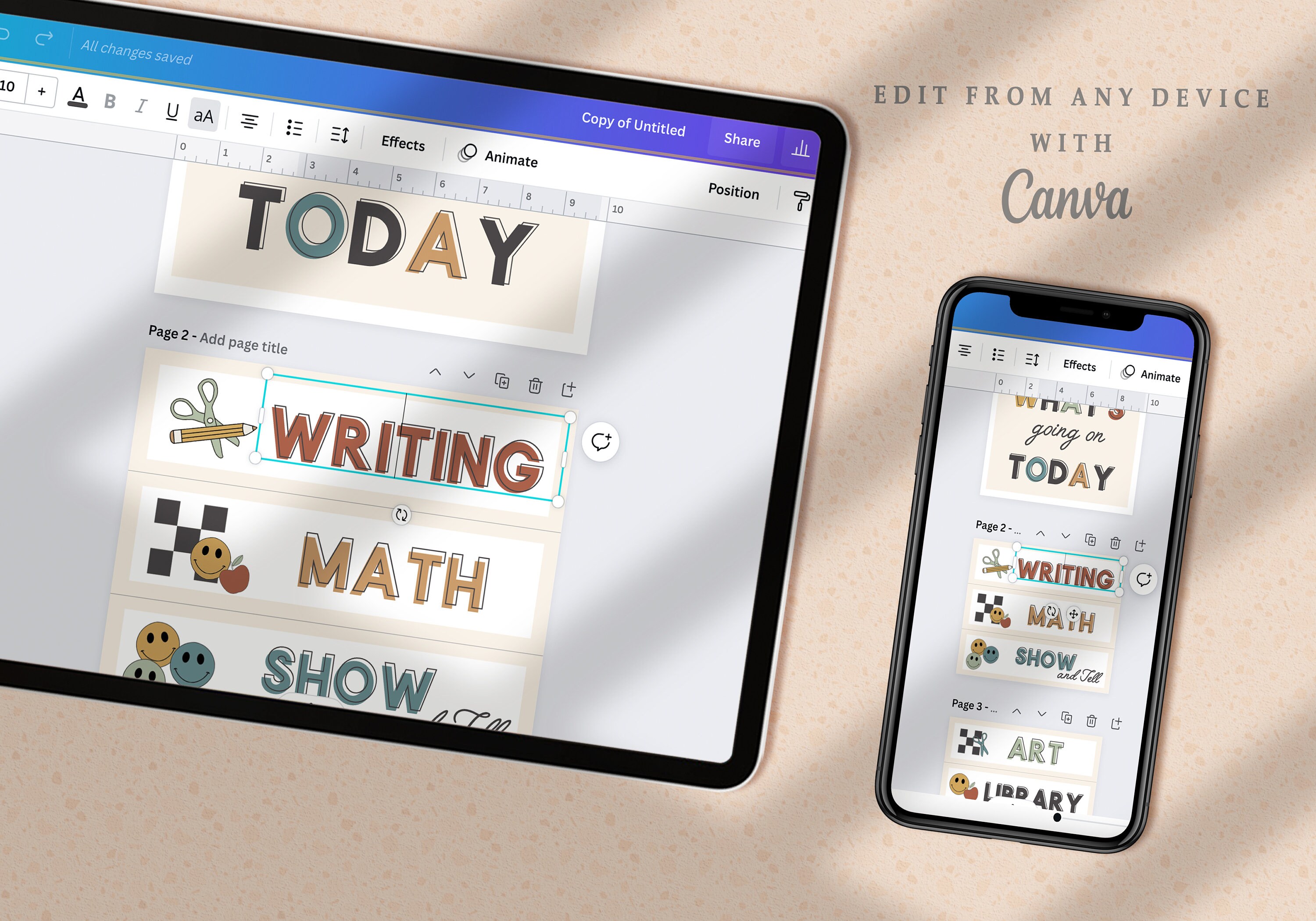 Visual Timetable | Editable | Retro | Boho | Classroom Decor - Etsy