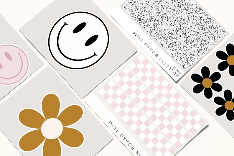 Pink Happy Face Bulletin Board Kit Smiley Face Classroom - Etsy