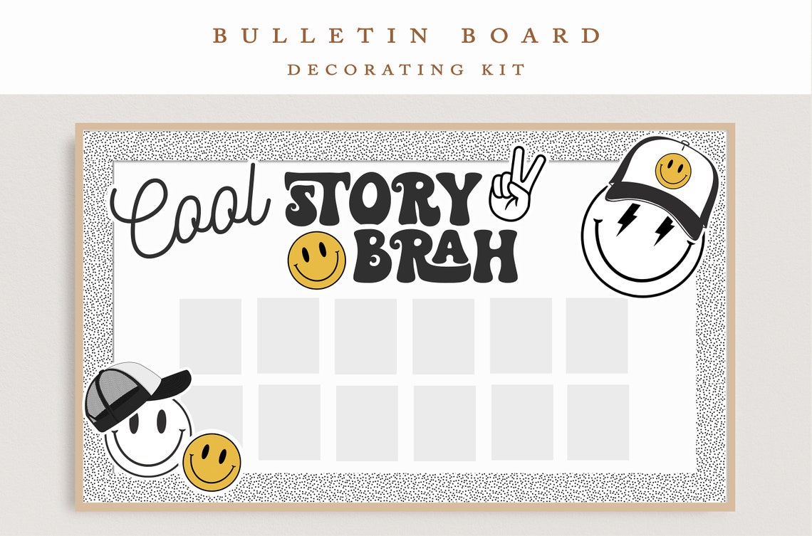 Smiley Face Bulletin Board Kit Smile Classroom Decor Happy - Etsy