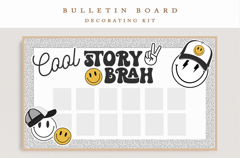 Smiley Face Bulletin Board Kit Smile Classroom Decor Happy - Etsy