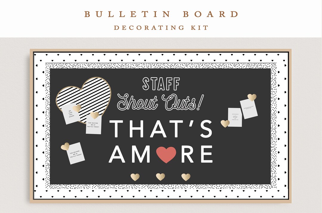 Staff Shout Out Bulletin Board Kit, Retro Classroom Decor | Valentine ...
