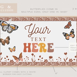 Butterfly Bulletin Board Kit, Retro Classroom Decor | Wildflower ...