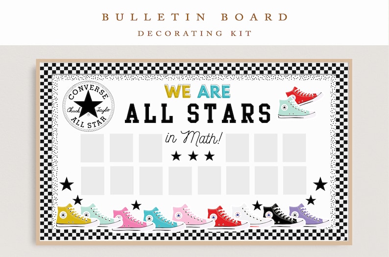 Chucks Bulletin Board Kit Sneaker Classroom Decor Checkered - Etsy