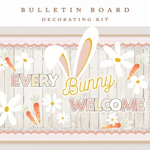 Bunny Bulletin Board Kit, Easter Bulletin Board Kit | Spring Classroom ...