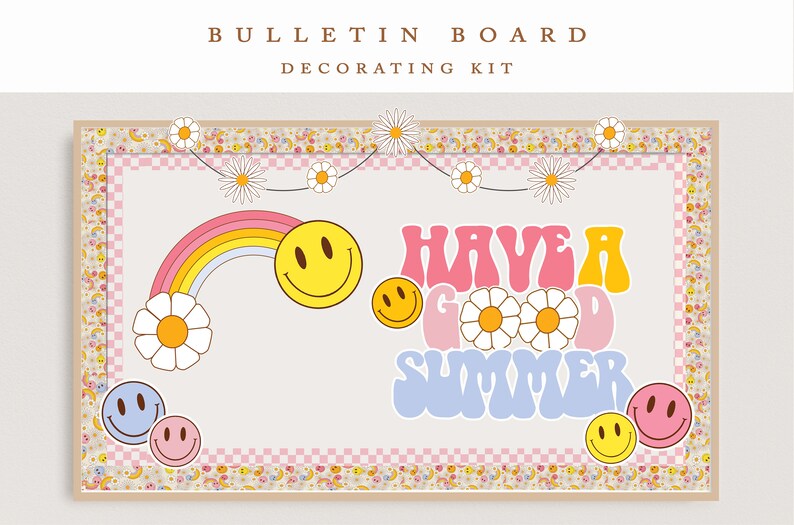 Boho Bulletin Board Kit Retro Classroom Decor Groovy - Etsy