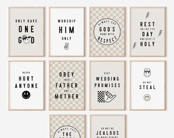 The 10 Commandments Posters God's Rules Christian Classroom Decor - Etsy
