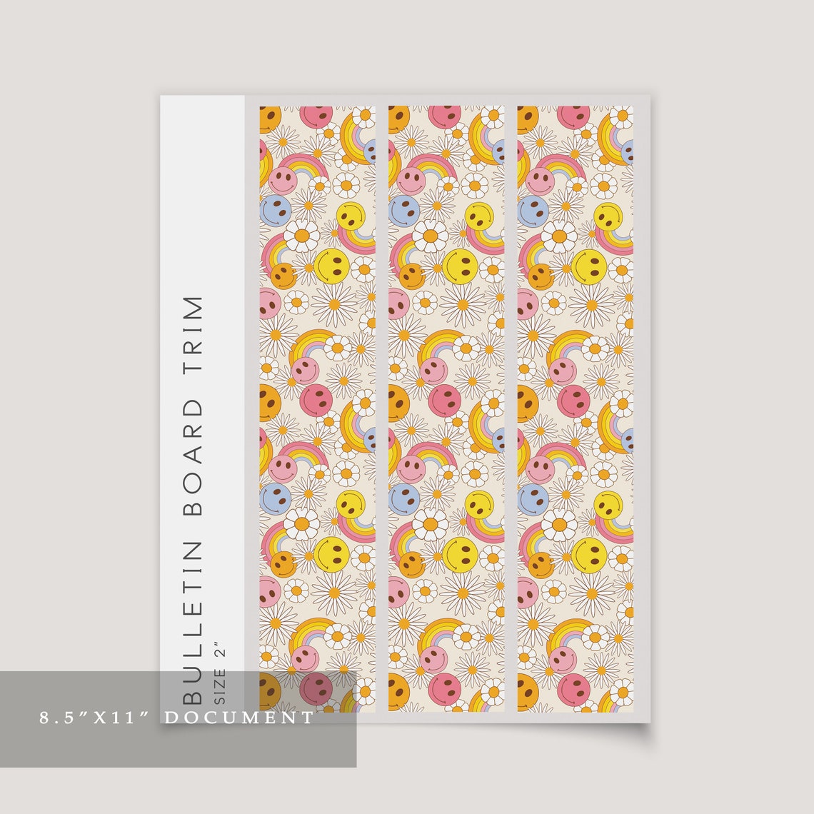 Boho Bulletin Board Kit Retro Classroom Decor Groovy - Etsy