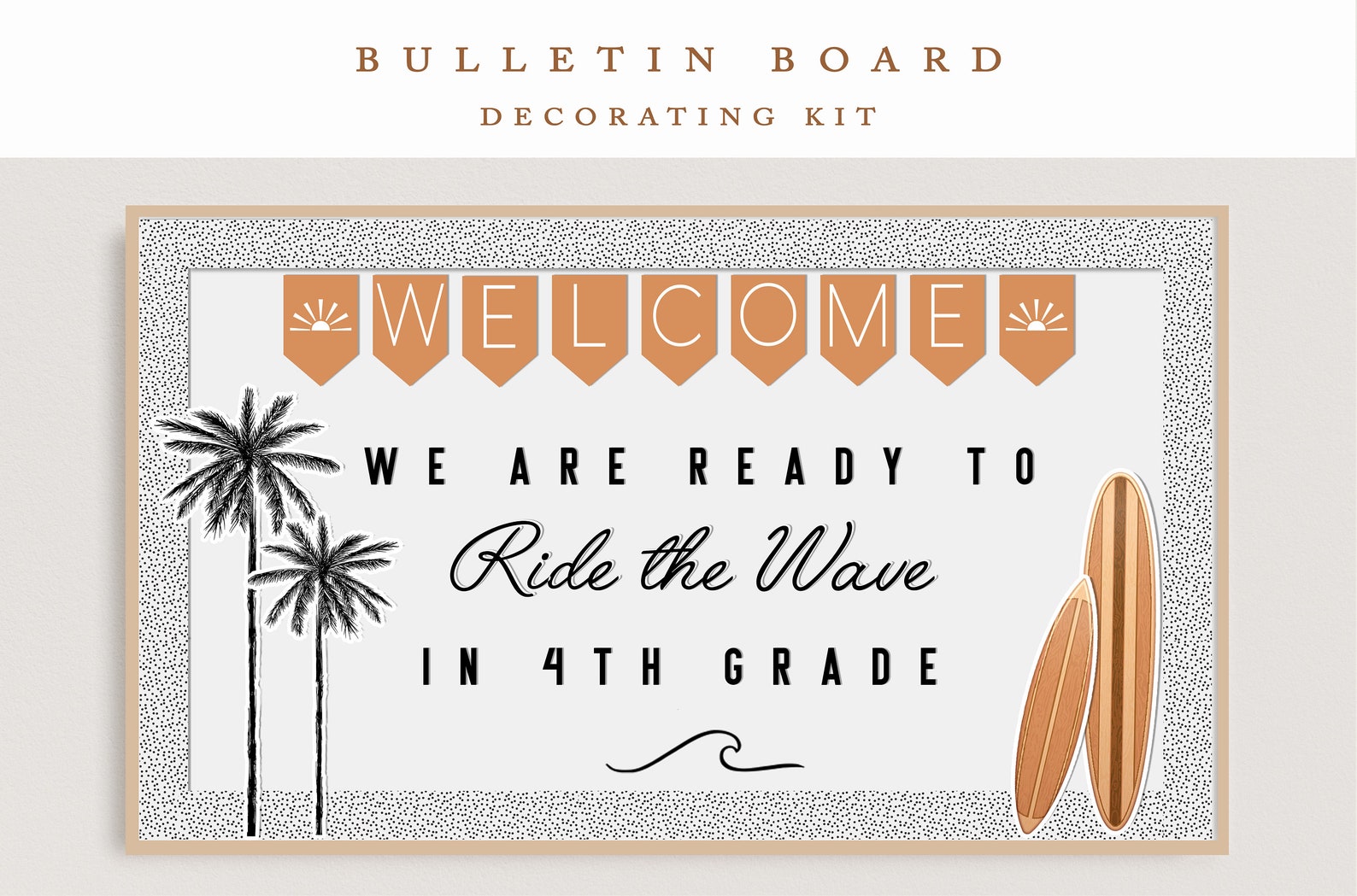 Surf Bulletin Board Kit Boho Surf Classroom Decor - Etsy