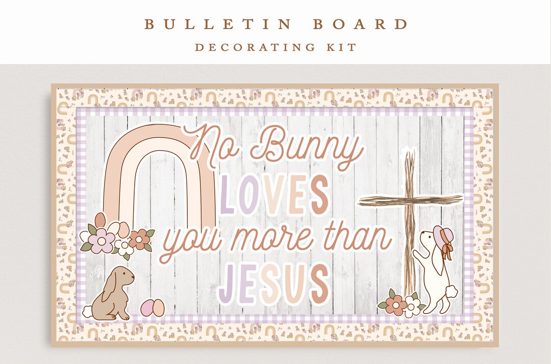 Boho Bulletin Board Kit, Spring Classroom Decor | Easter Bulletin Board ...