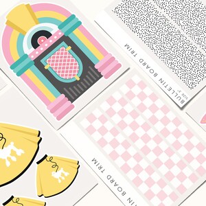 50's Diner Retro Bulletin Board Kit, 50's Decor | Retro Bulletin Board ...