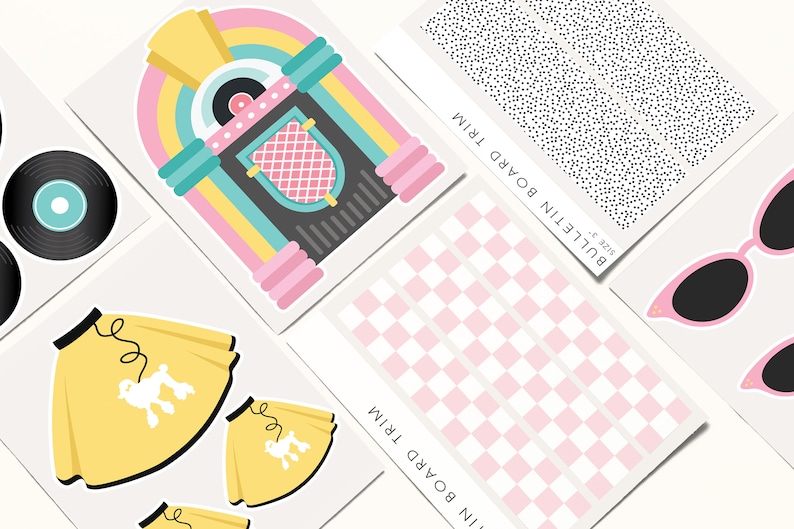 50's Diner Retro Bulletin Board Kit, 50's Decor | Retro Bulletin Board ...