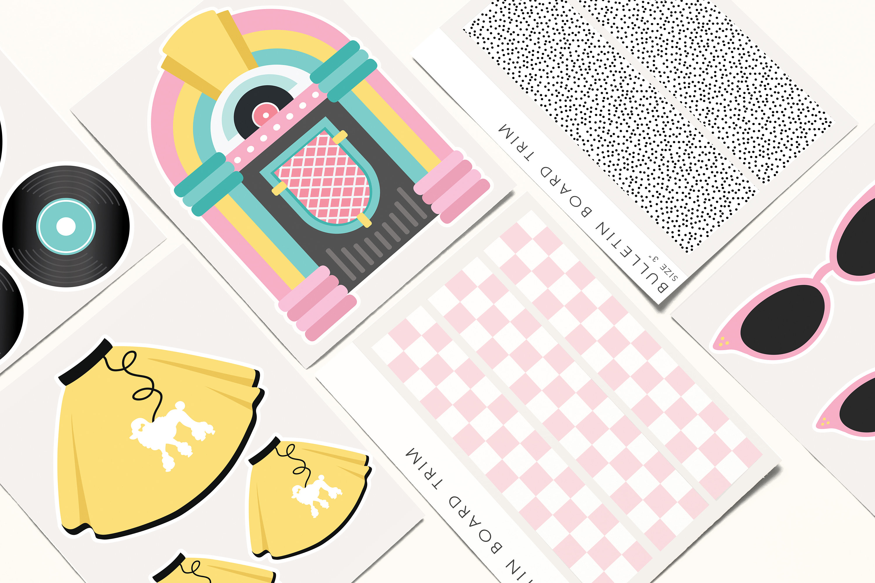 50's Diner Retro Bulletin Board Kit, 50's Decor | Retro Bulletin Board ...