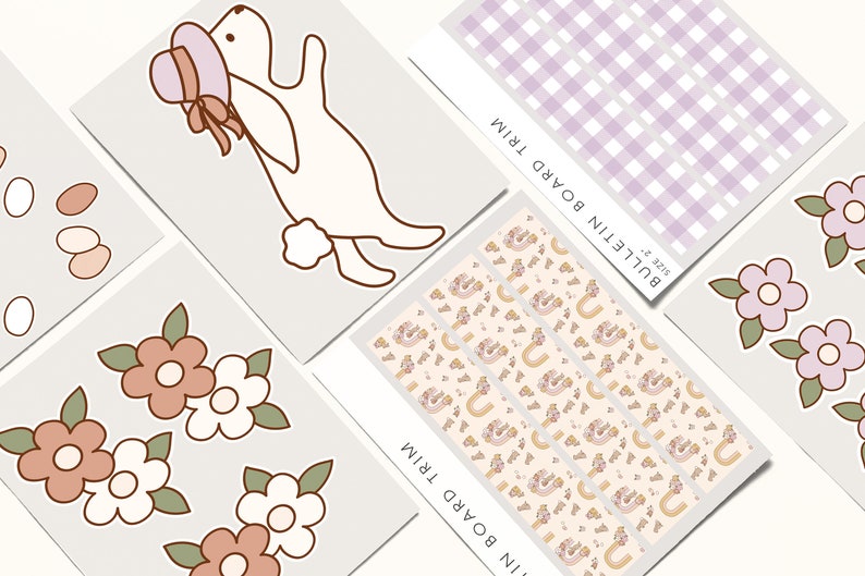 Boho Bulletin Board Kit, Spring Classroom Decor | Easter Bulletin Board ...