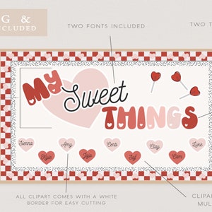 Boho Bulletin Board Kit, Retro Classroom Decor Valentine Bulletin Board ...