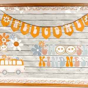 Boho Bulletin Board Kit, Retro Classroom Decor | Groovy Classroom - Etsy