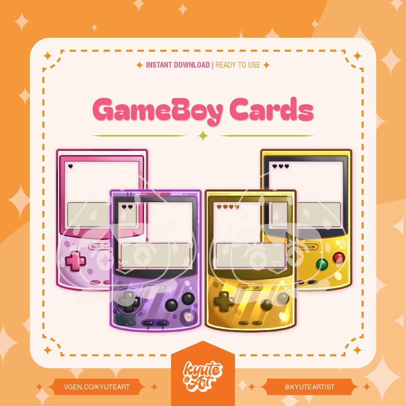 Gameboy Streamloots Cards | Templates | Twitch | Gamer | Kawaii | Retro ...
