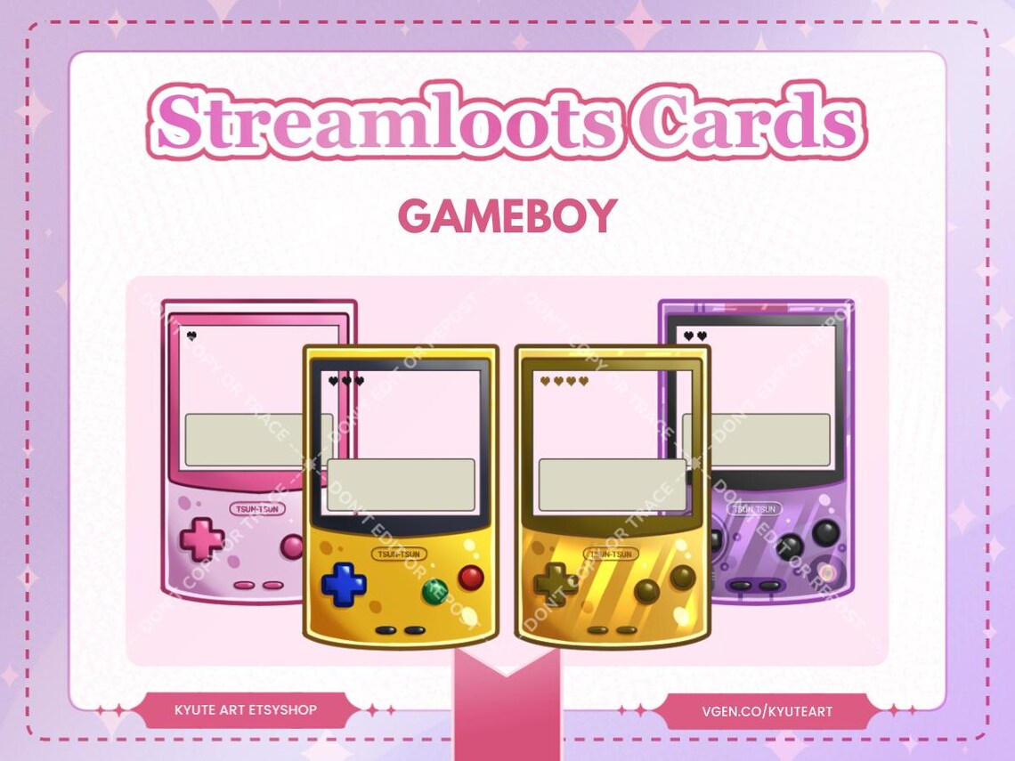 Gameboy Streamloots Cards | Templates | Twitch | Gamer | Kawaii | Retro ...