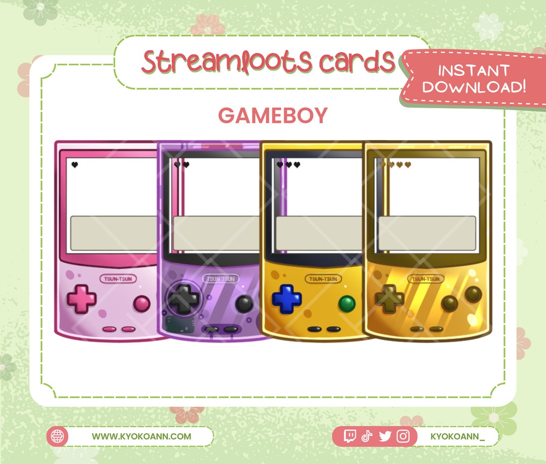 Gameboy Streamloots Cards Templates Twitch Gamer - Etsy