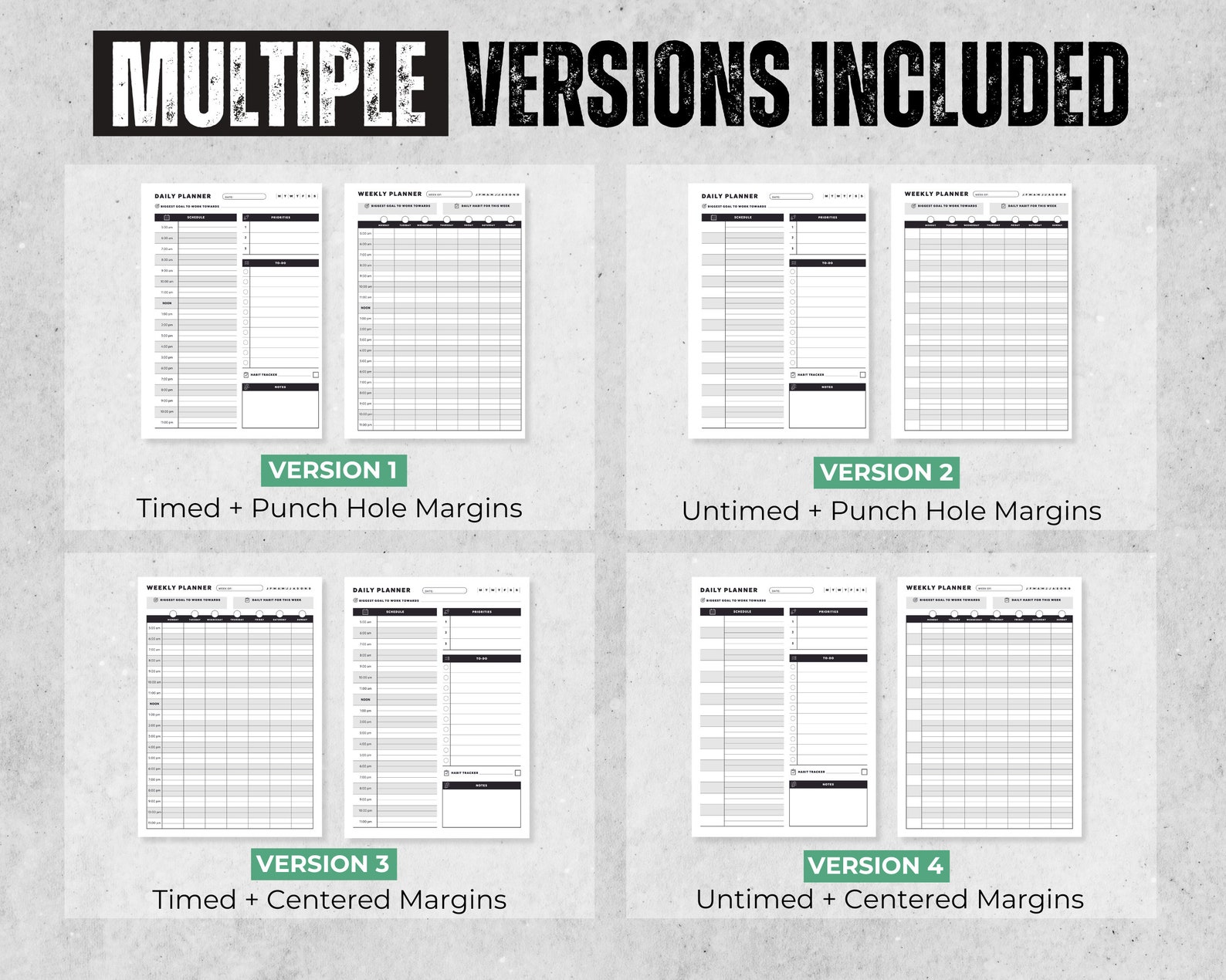 2-in-1 Printable Men’s Daily + Weekly Planner - Best Hourly Day & Week ...