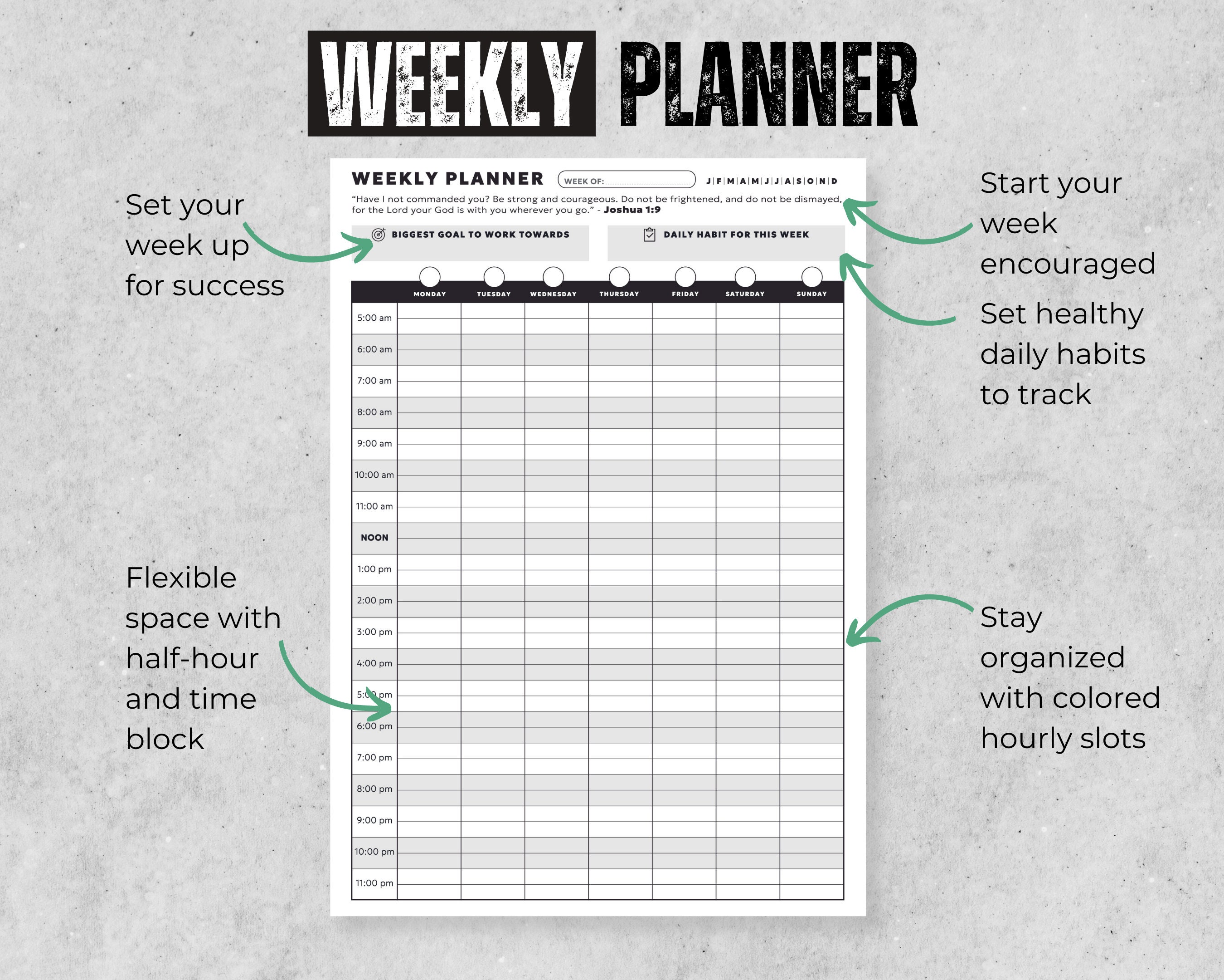 Printable Christian Men’s 2-in-1 Daily & Weekly Planner - Best Day by ...