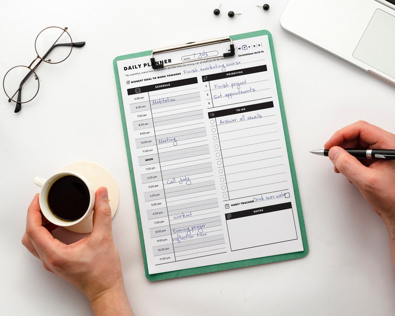 Printable Christian Men’s 2-in-1 Daily & Weekly Planner - Best Day by ...