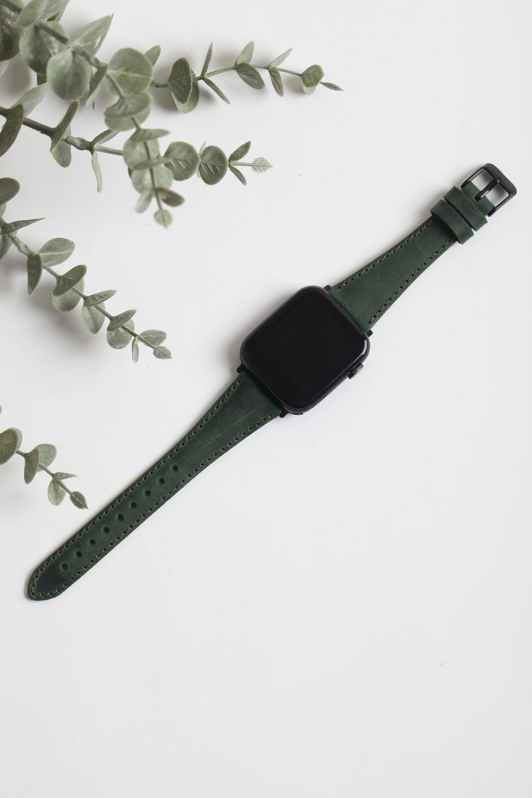 Apple Green Watch Band 1-9, Leather Watch Band for Women, Personalized ...