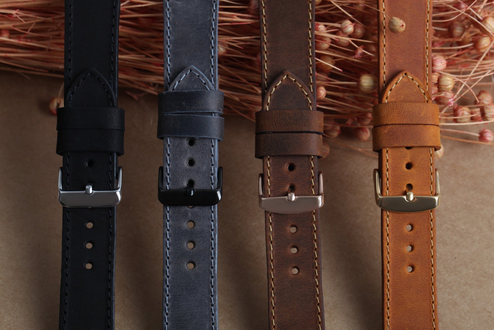 Apple Watch Band Black Leather, Hand Made Leather Cuff Apple I-watch ...