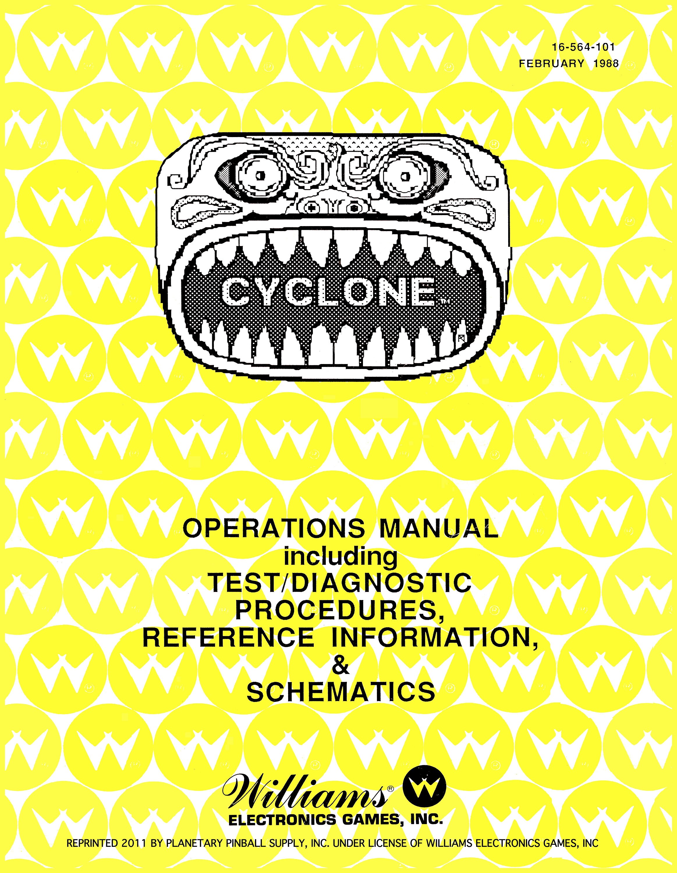 Cyclone Pinball Coin-op Amusement Arcade Machine COMPLETE Instruction ...