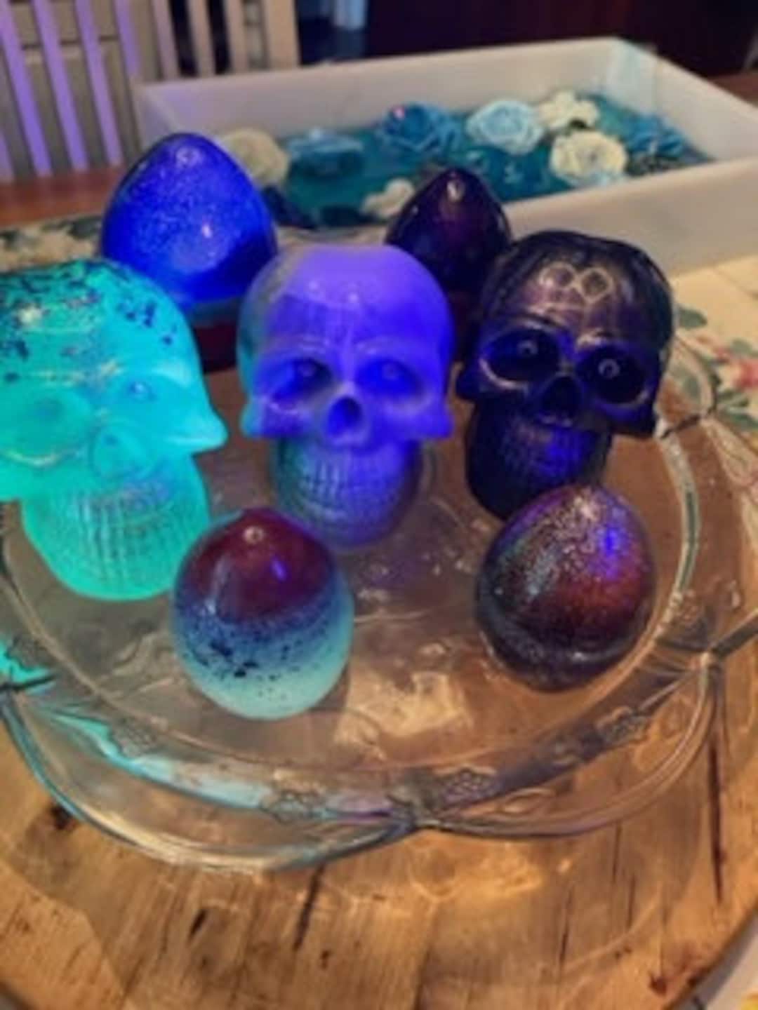 Scary Glow in the Dark Resin Skulls - Etsy
