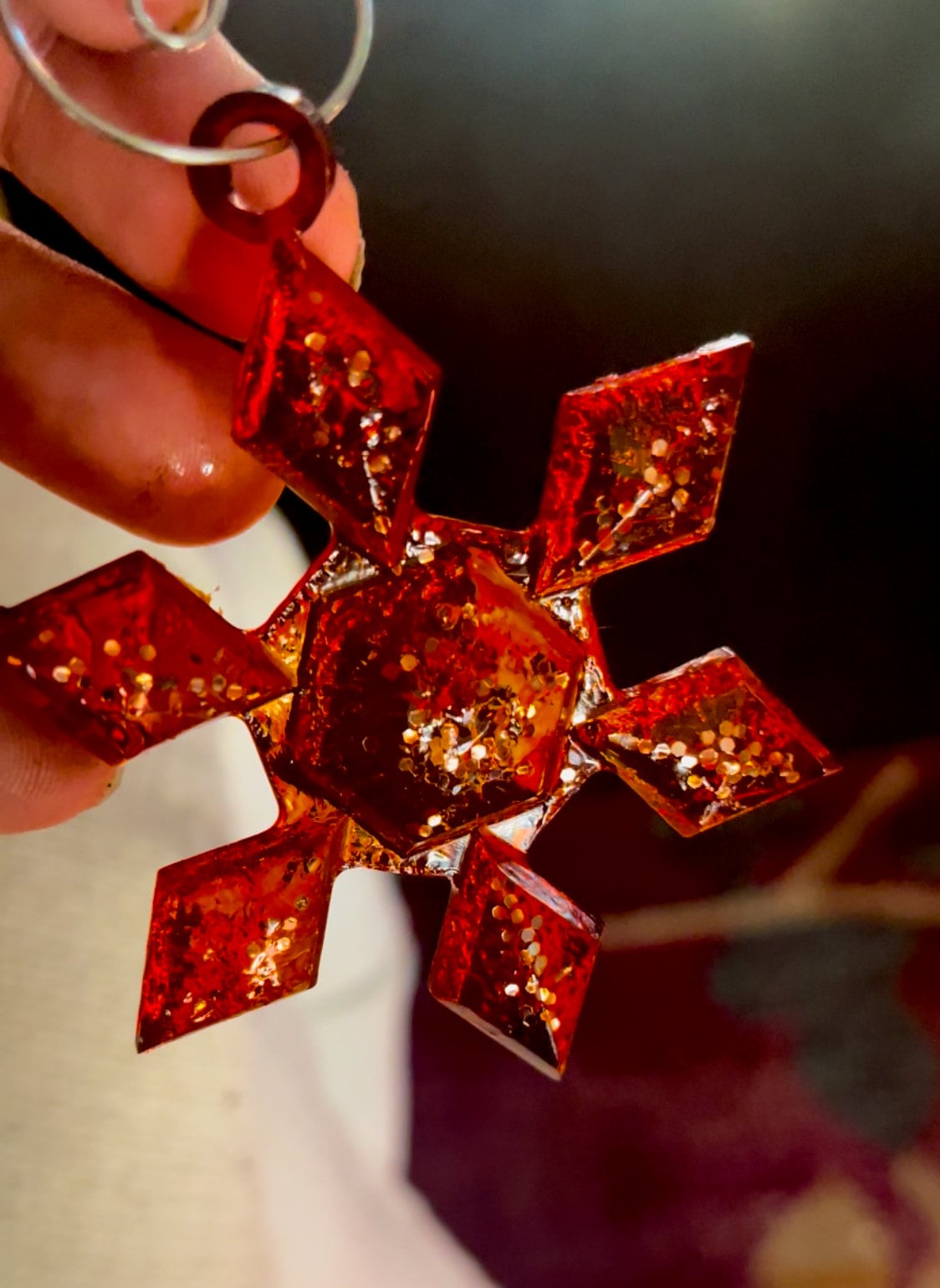 Christmas Resin Snowflake Ornaments Etsy