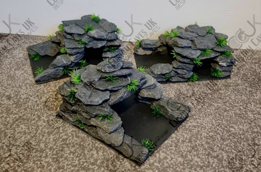 Smaller Natural Slate Cave Aquatic Amphibians Reptiles - Etsy