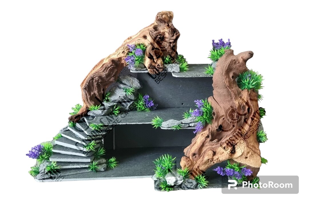 2 Tier, Slate Handmade Cave, Reptile Basking Spot, Reptile Cave ...