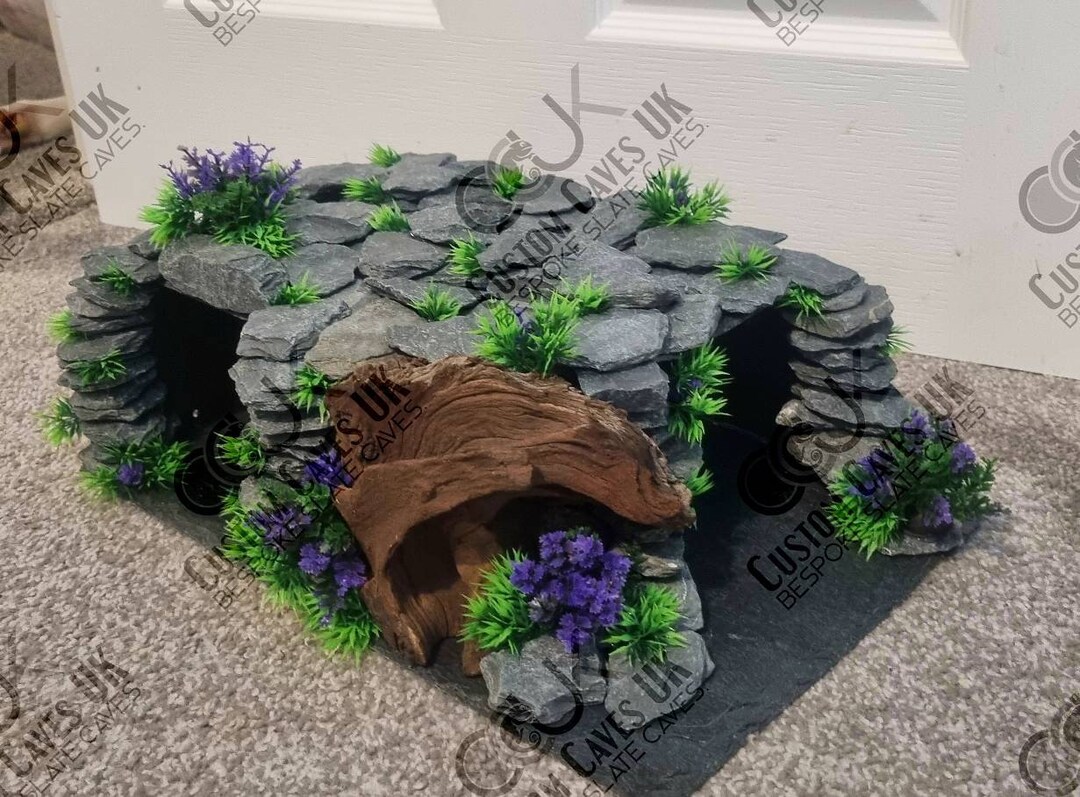 Handmade Bespoke Basking Slate Cave, Aqaurium, Reptile, Axotle, Bearded ...