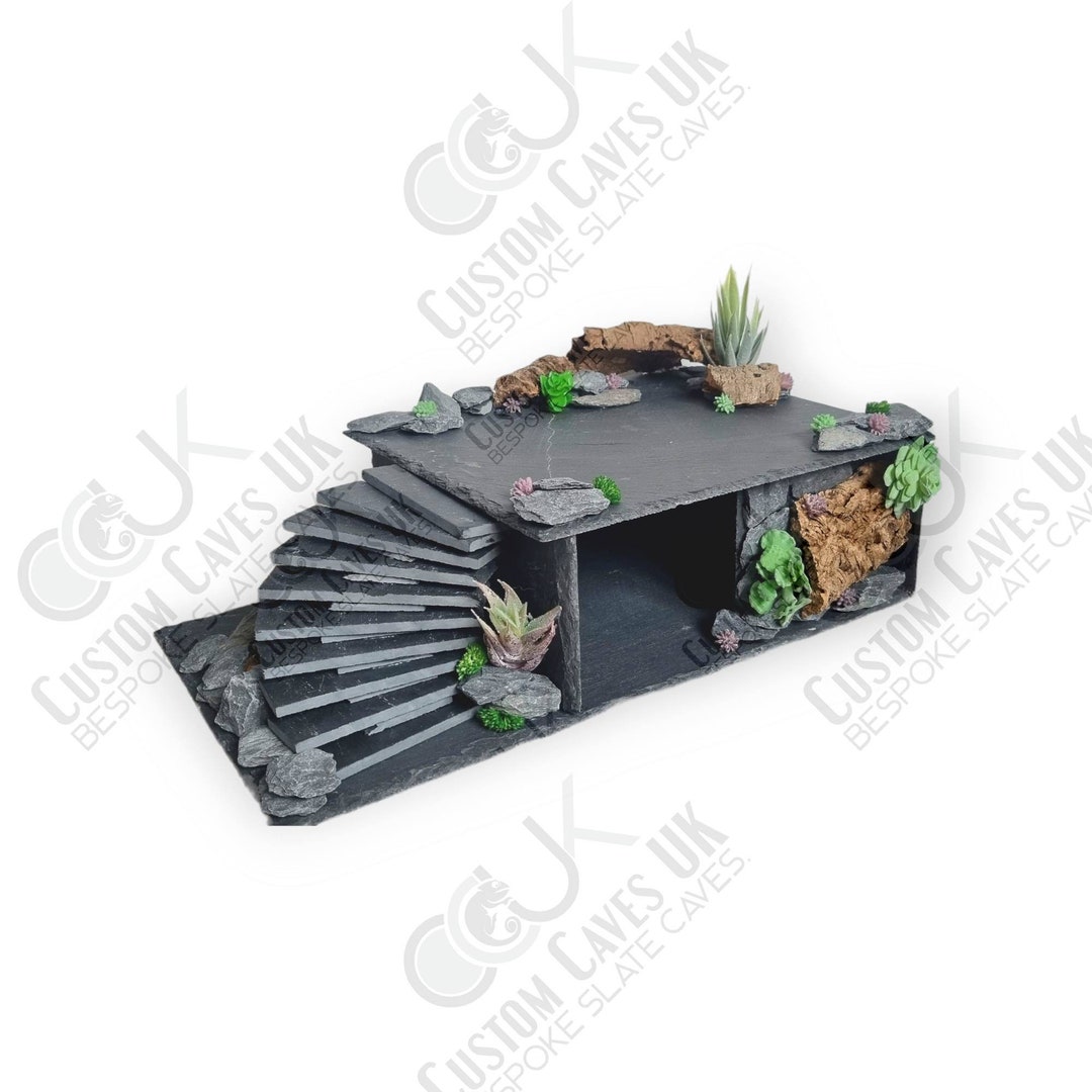 Large Slate Basking Point and Hide for Bearded Dragons and - Etsy