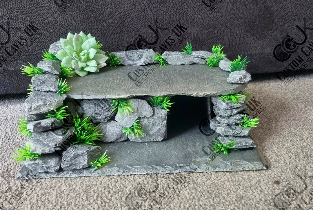 Leopard Gecko Slate Hide, With Basking Platform, Prefect for Hot Hide ...