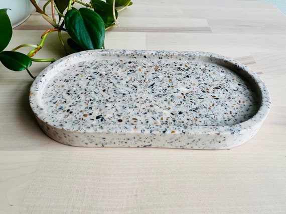 Seashell Terrazzo Decorative Tray Oval Tray Jewelry Dish - Etsy