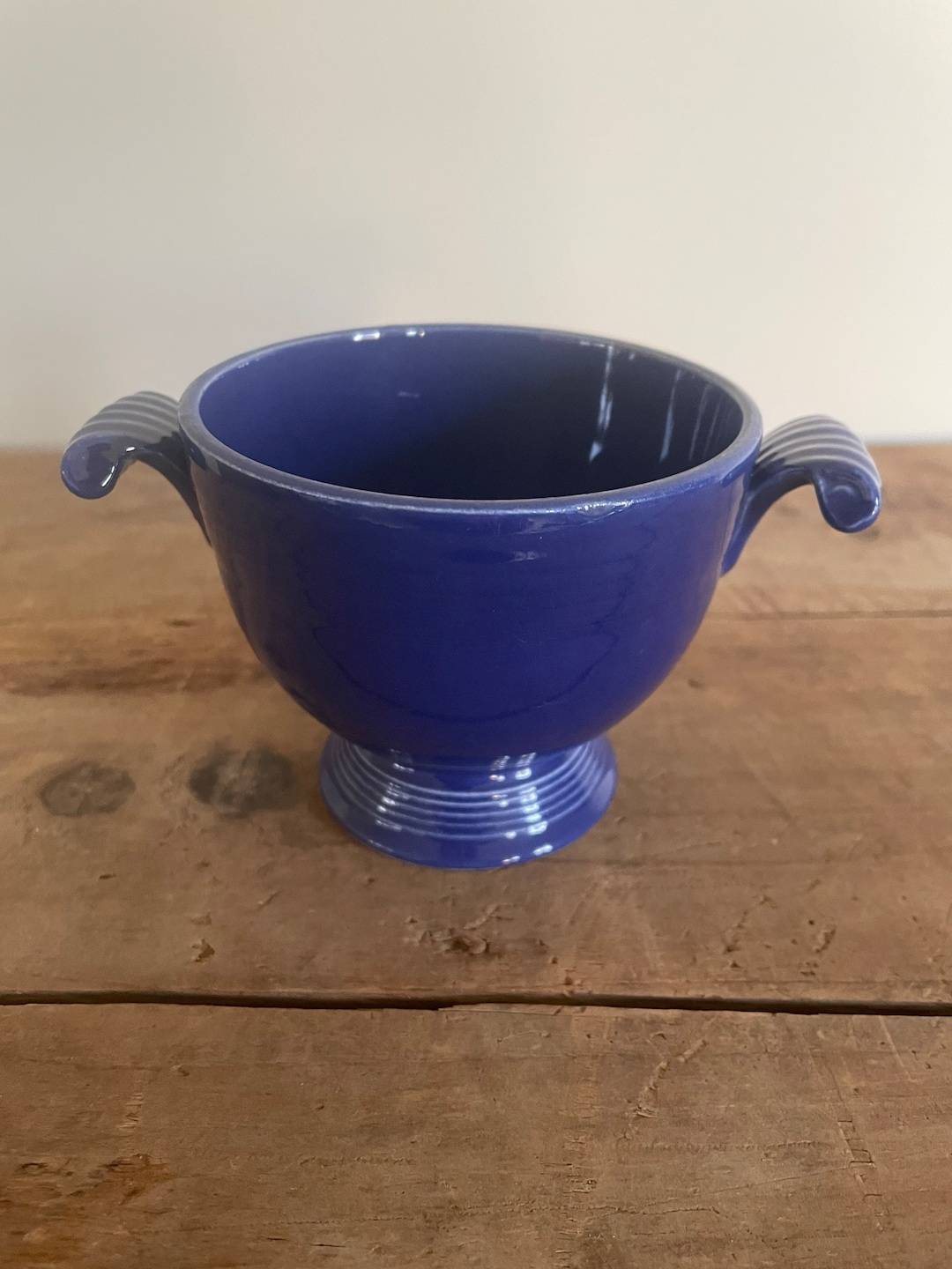 Vintage Fiestaware Cobalt Blue Sugar Bowl - Etsy