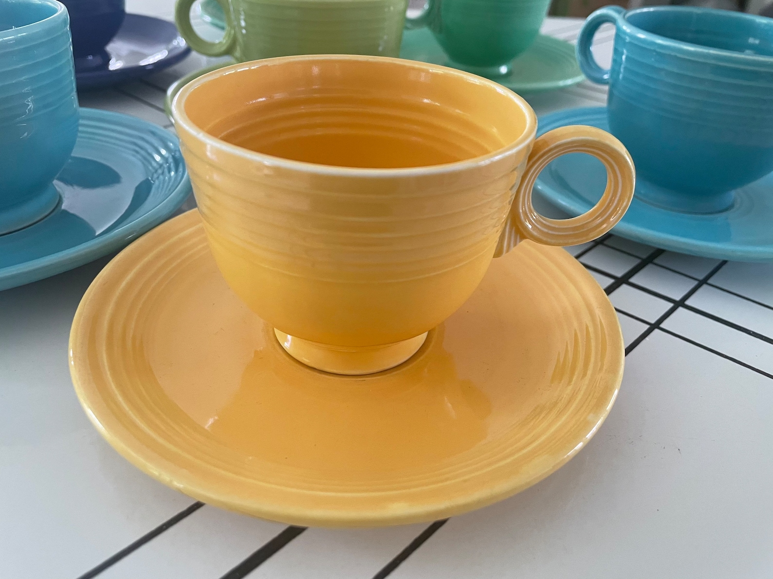 Vintage Fiestaware Tea Cups and Saucer Sets, Original Colors - Etsy