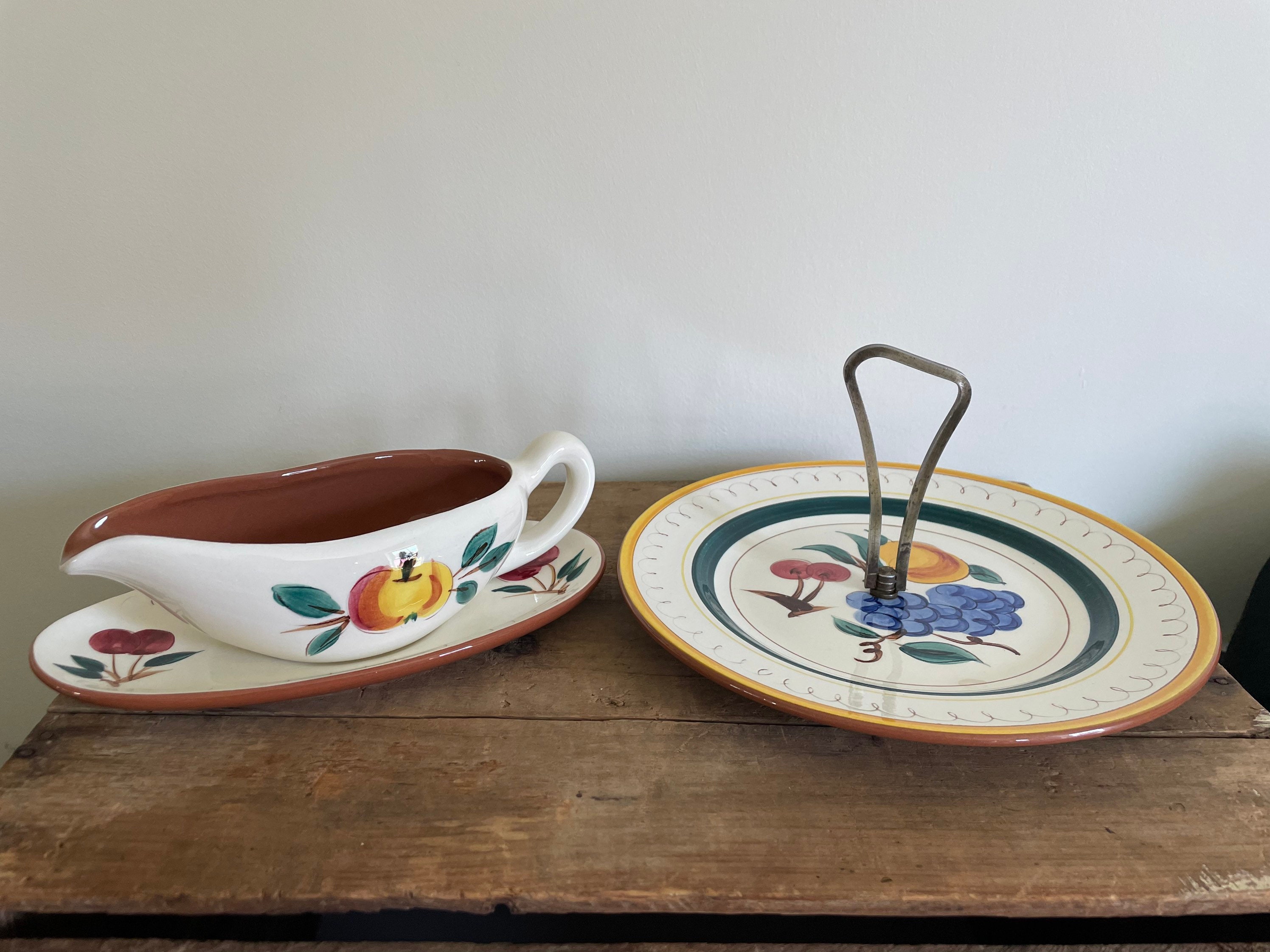 Vintage Stangl Pottery, Fruit Pattern, Gravy Dish With Catch Plate OR ...