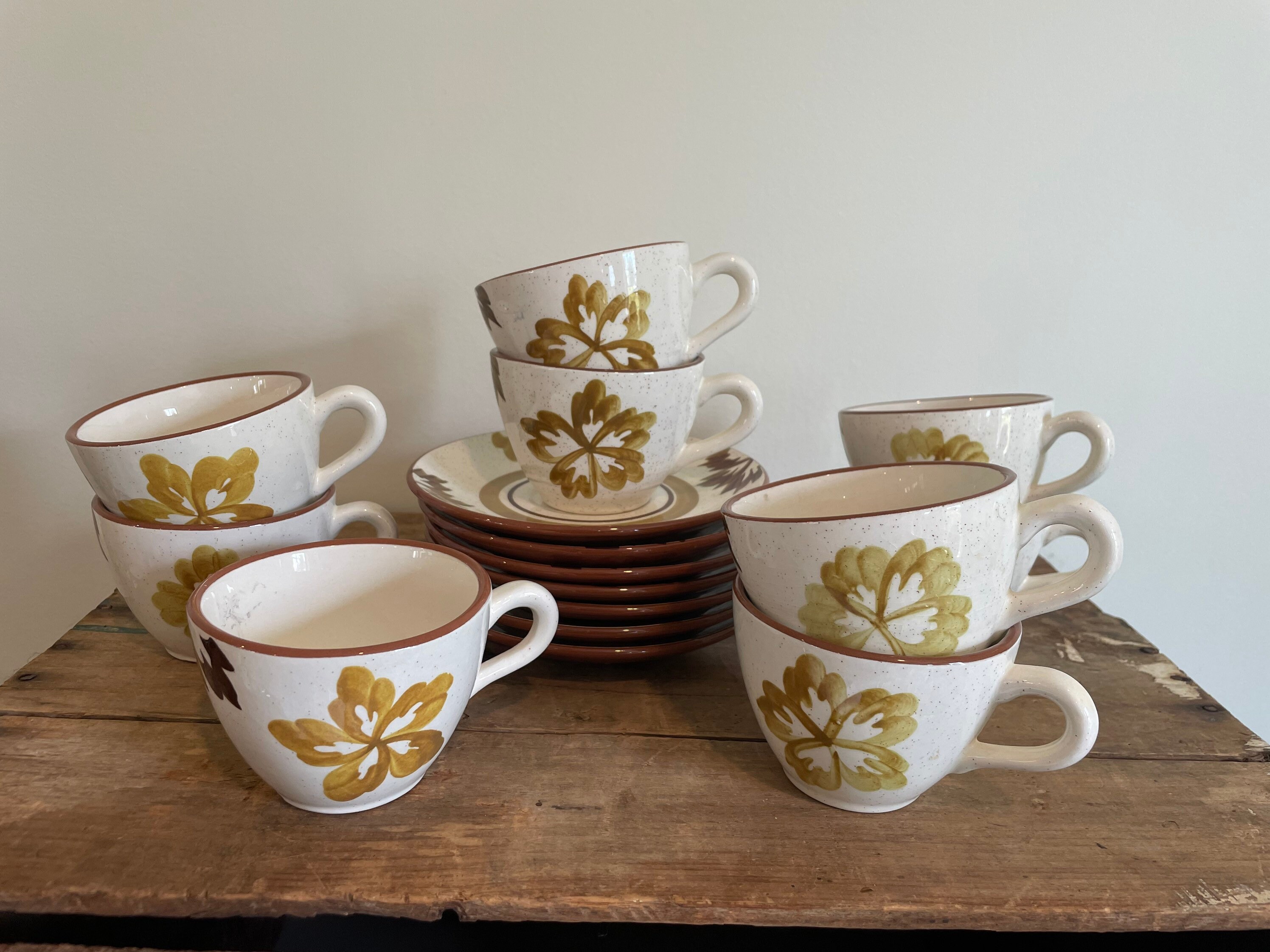 Vintage Stangl Pottery Paisley Pattern Tea Cup & Saucer - Etsy